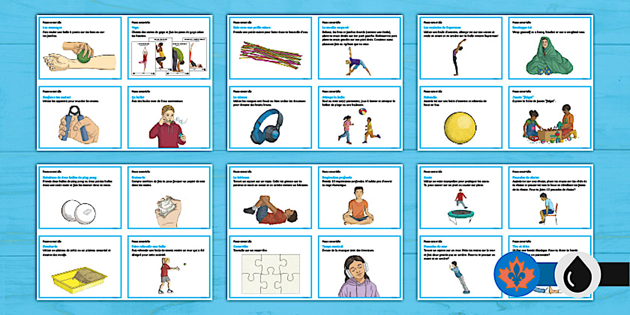 Sensory Break Cards Intermediate French (teacher made)