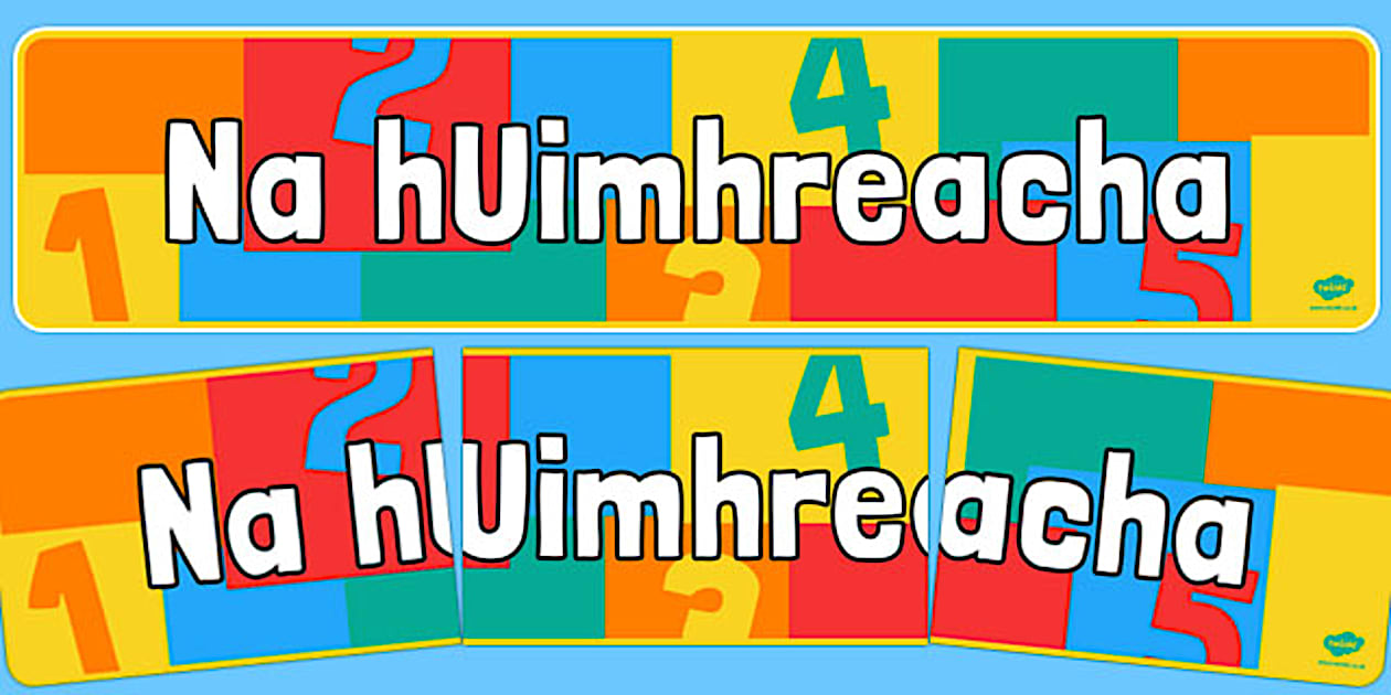 Editable Irish Numbers Banner (teacher made) - Twinkl