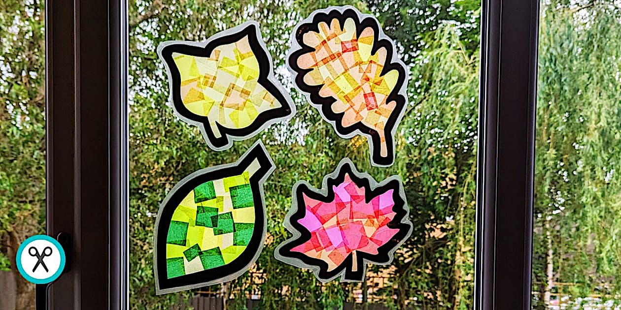 Autumn Leaves Sun Catchers | Autumn Crafts (teacher made)
