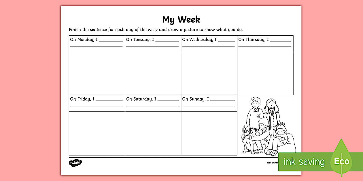 Foundation My Week Worksheet / Worksheet - Twinkl