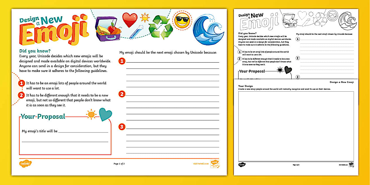😊 Design Your Own Emoji Worksheet for Kids | Twinkl USA