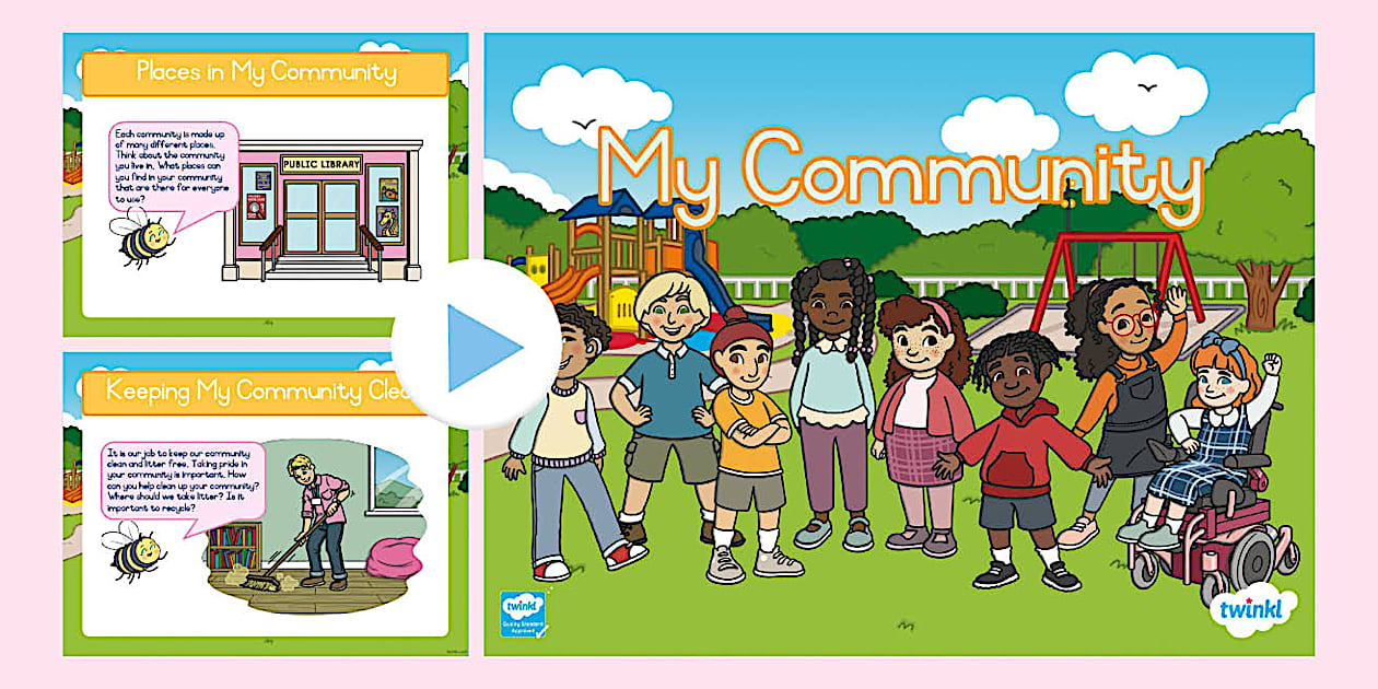 Grade 1 - My Community Theme Discussion PowerPoint - Twinkl