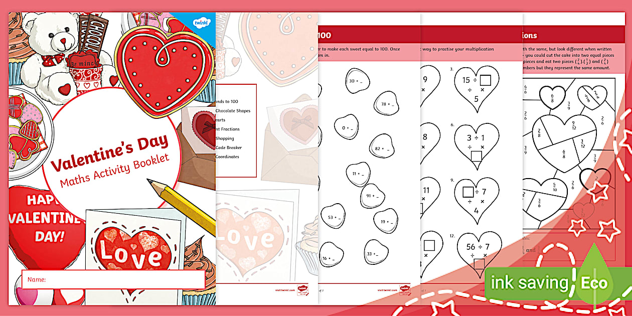 Valentine's Day Maths Activity Booklet (Ages 7 - 9)