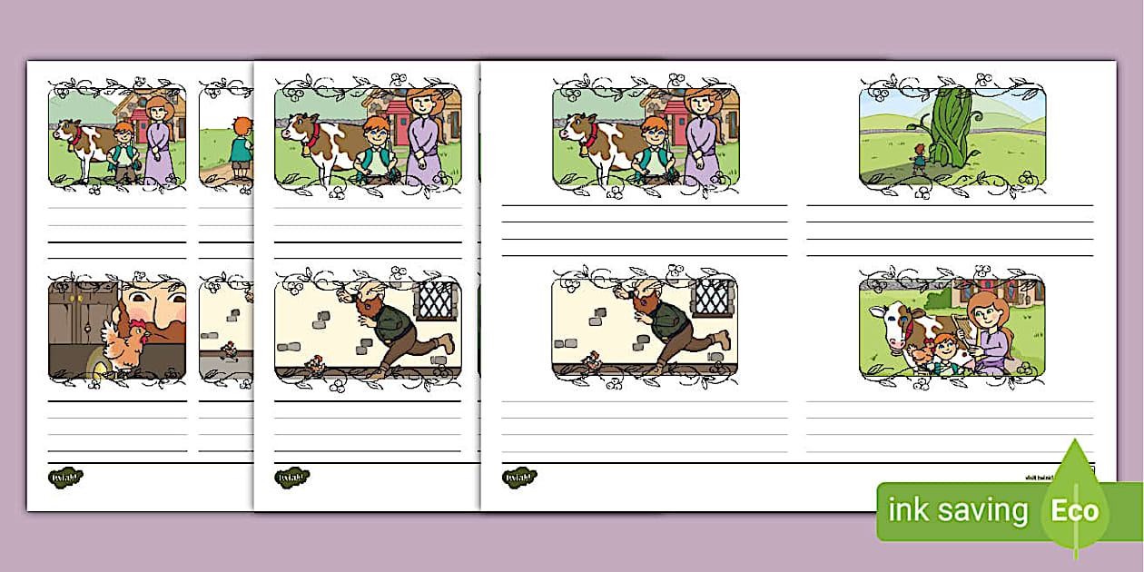 Editable Jack and the Beanstalk Storyboard Template - Twinkl