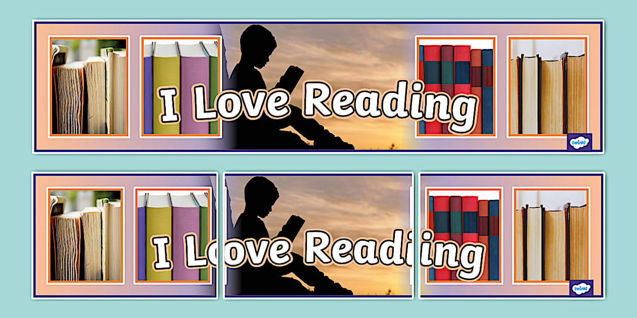 I Love Reading Photo Display Poster (teacher made) - Twinkl