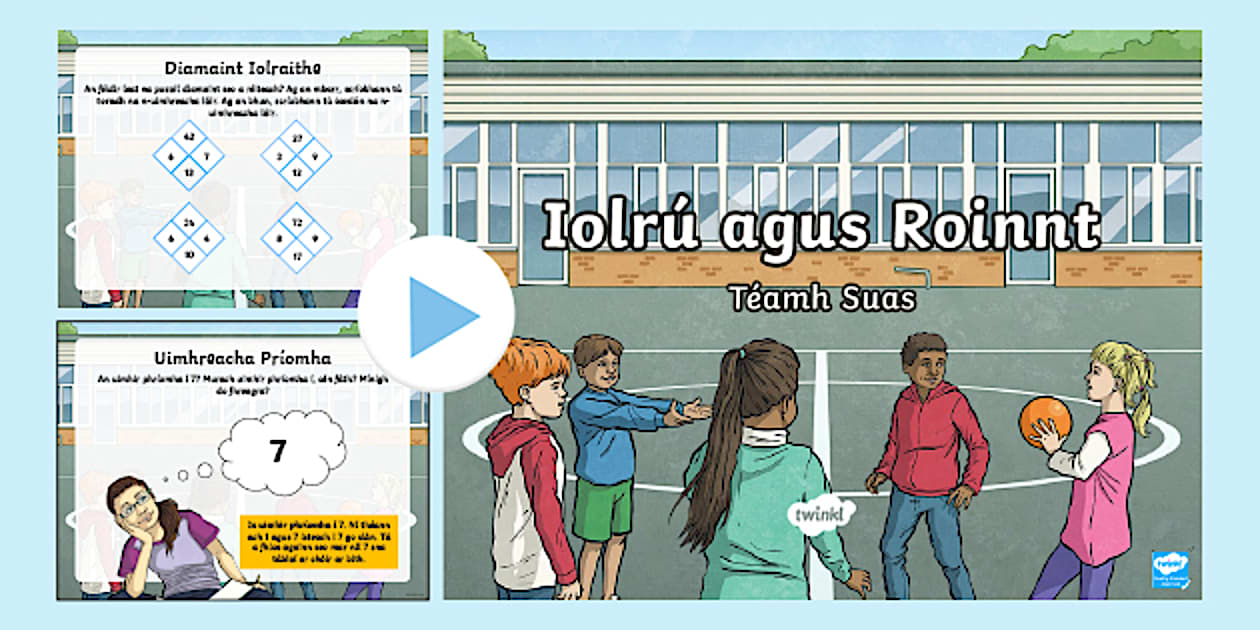 Year 5 Multiplication and Division Maths Warm-Up PowerPoint Gaeilge