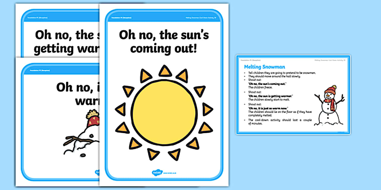 Foundation PE (Reception) Melting Snowman Cool-Down Activity