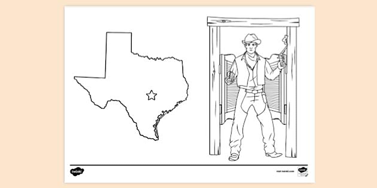 Texas Colouring Page Printable | Colouring Sheets - Twinkl