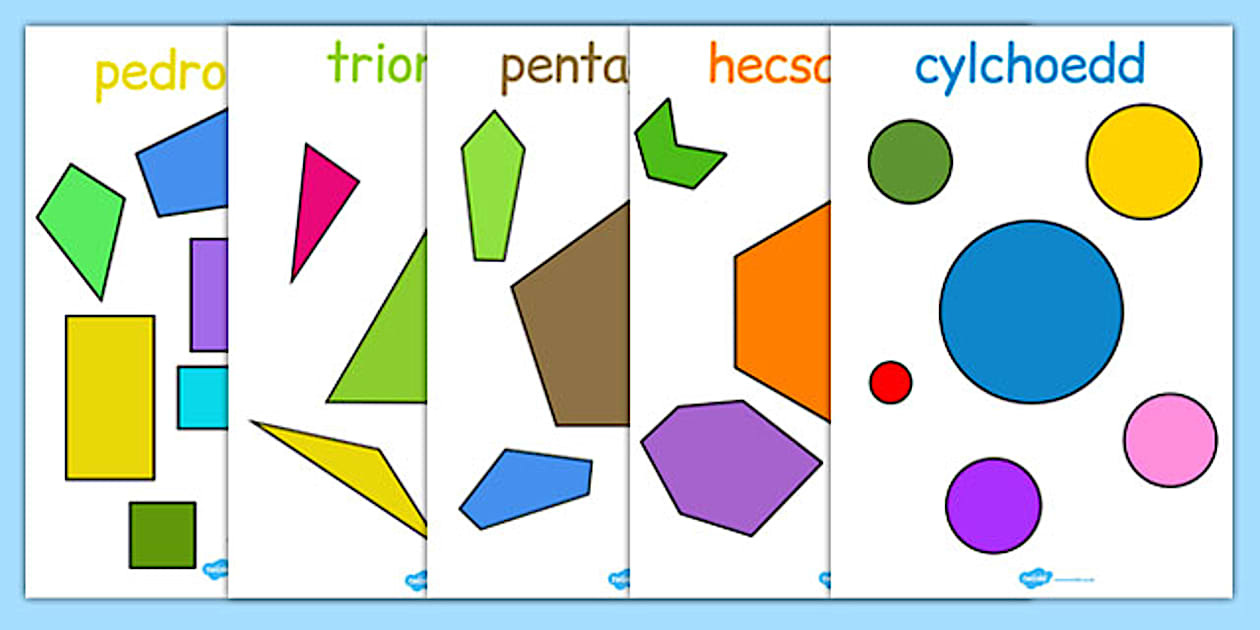 2D Regular and Irregular Shape Posters Cymraeg - Twinkl