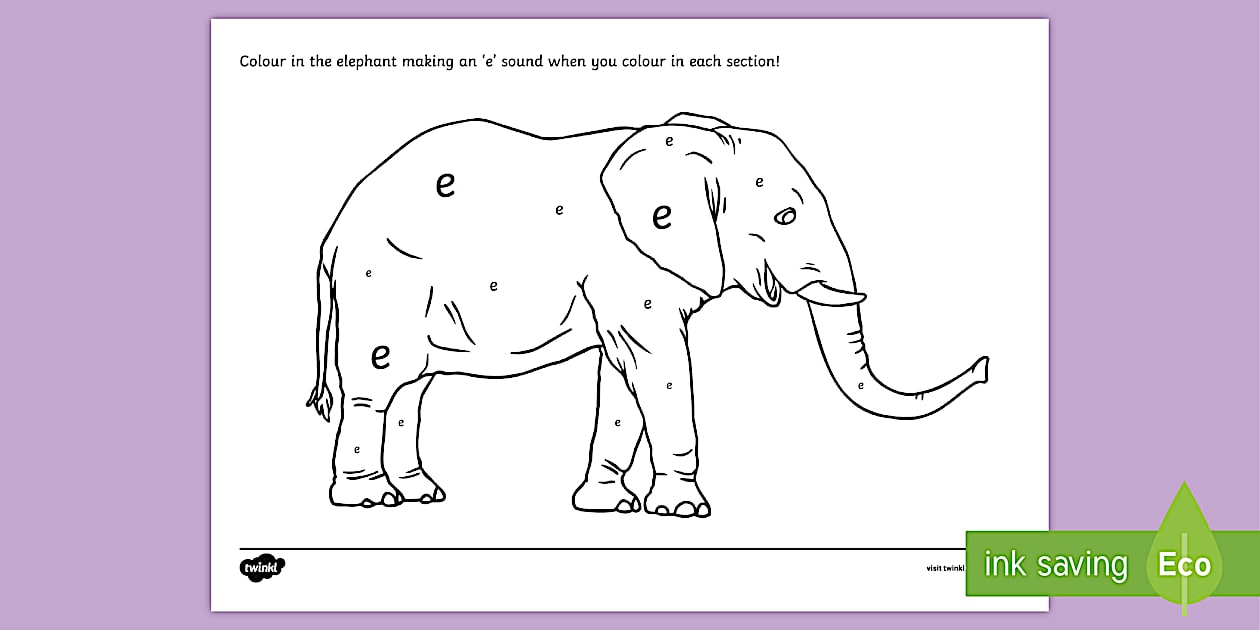 Initial E Sound Colouring Page (teacher made) - Twinkl