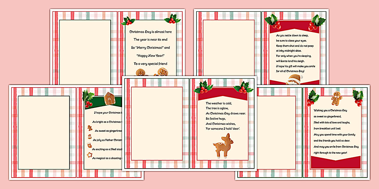 Gingerbread Christmas Themed Card Inserts | Twinkl - Twinkl
