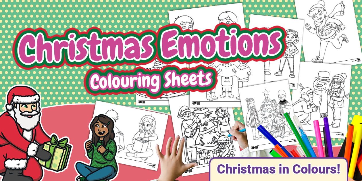 Christmas Emotions Colouring Sheets
