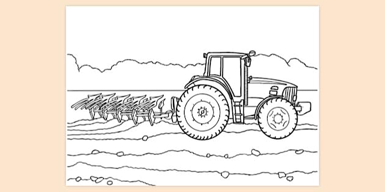 Tractor Colouring Page | Colouring Sheets (teacher made)