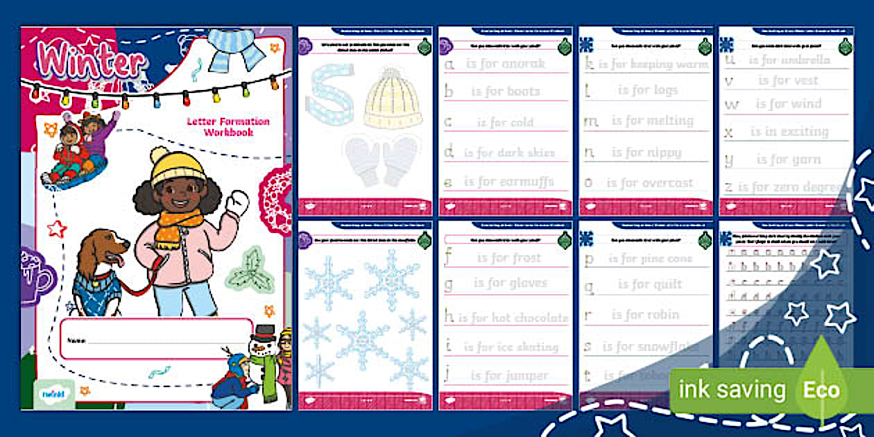 Handwriting At Home: Winter Letter Formation Workbook