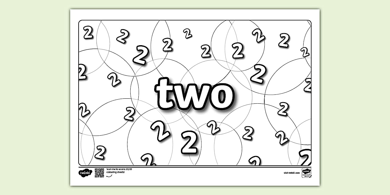 👉 Number 2 Colouring Page (teacher made) - Twinkl