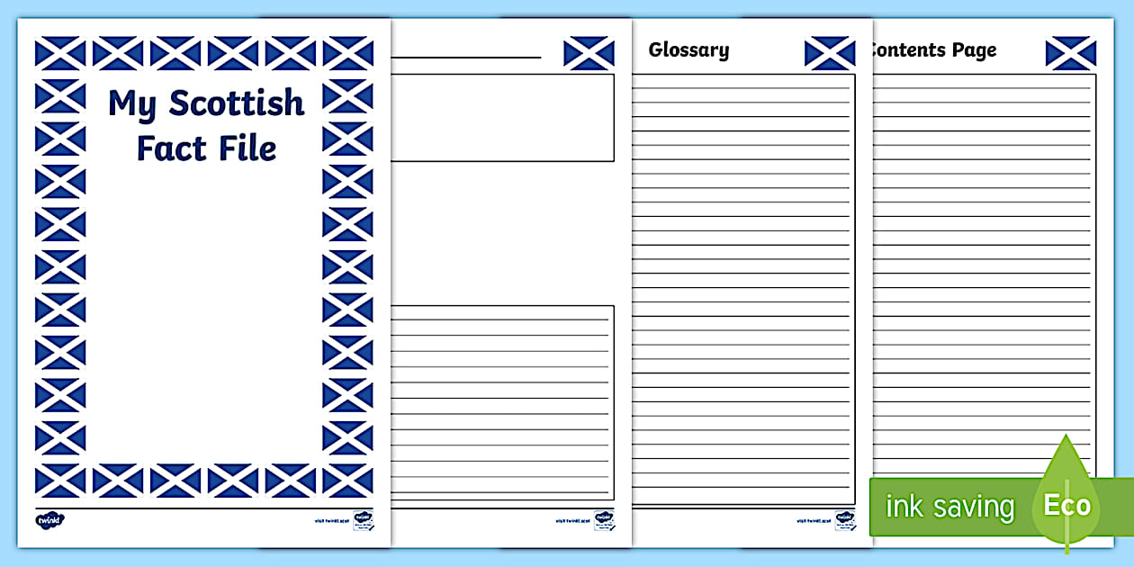 My Scottish Fact File Template (teacher made) - Twinkl