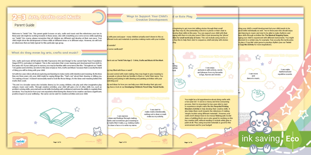 2-3 Years Arts, Crafts and Music Parent Guide