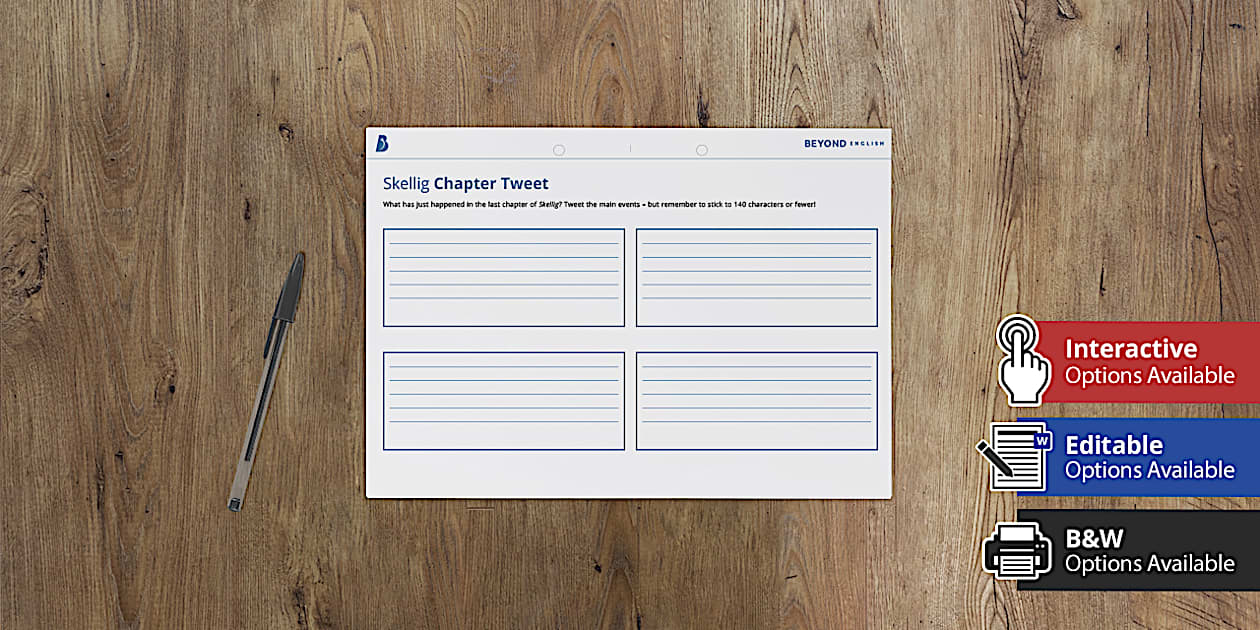 Skellig Tweet Activity Worksheet (Teacher-Made) - Twinkl