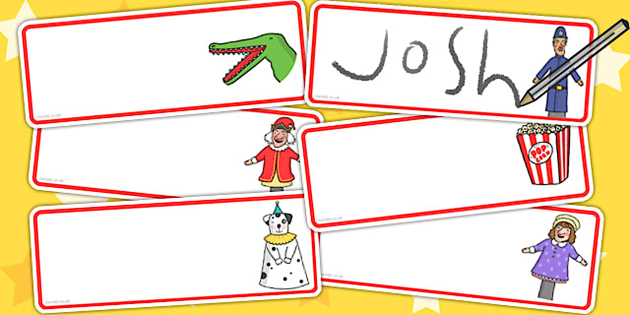 Punch and Judy Editable Drawer Peg Name Labels - Twinkl