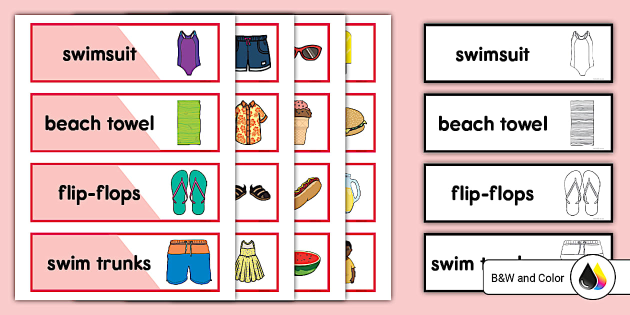 Summer Vocabulary Word Cards Pack for Kids | Twinkl USA