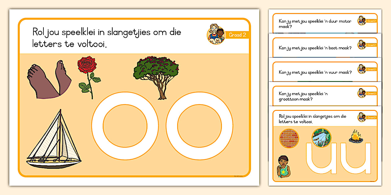 FREE! - Graad 2 Klanke Speelkleimatte oo, uu - Twinkl