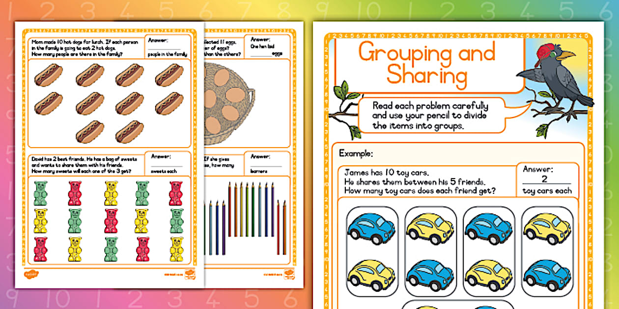 Grade1 Grouping and Sharing Activity Sheet (teacher made)