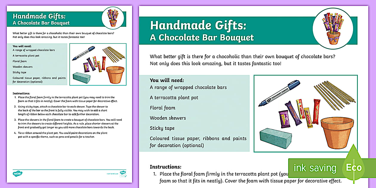 Chocolate Bouquet Handmade Craft Instructions - Twinkl