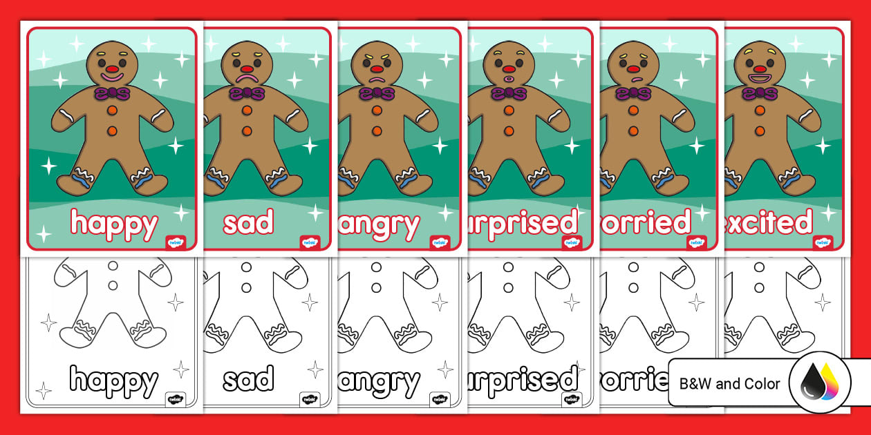 Gingerbread Emotions Posters (teacher made) - Twinkl