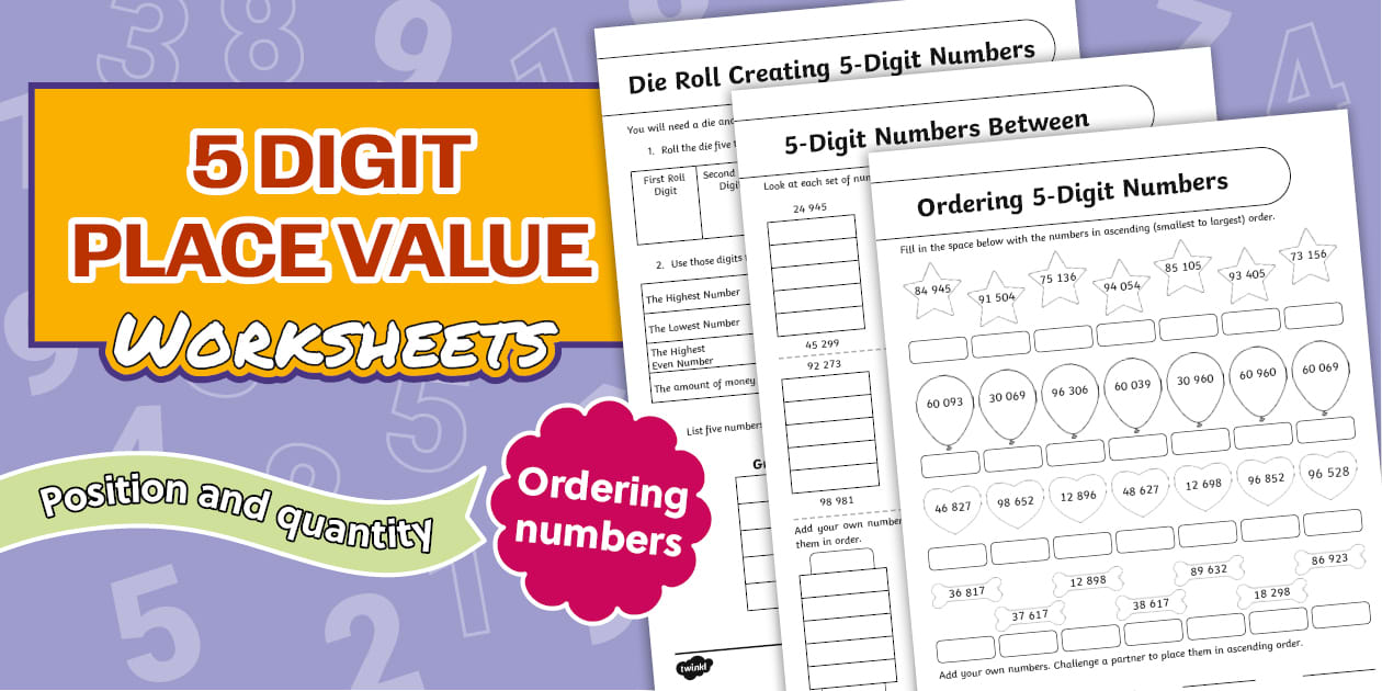 5 Digit Place Value Worksheets | Maths
