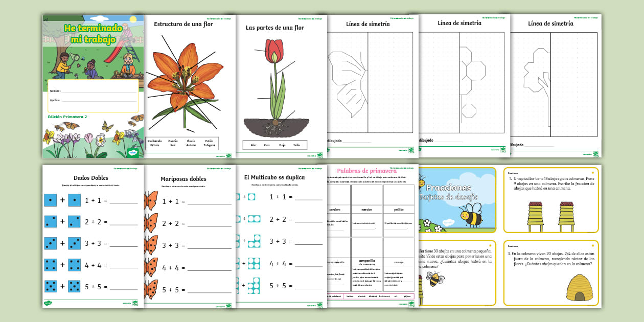 Cuadernillo: He terminado mi trabajo - Primavera 2 - Twinkl