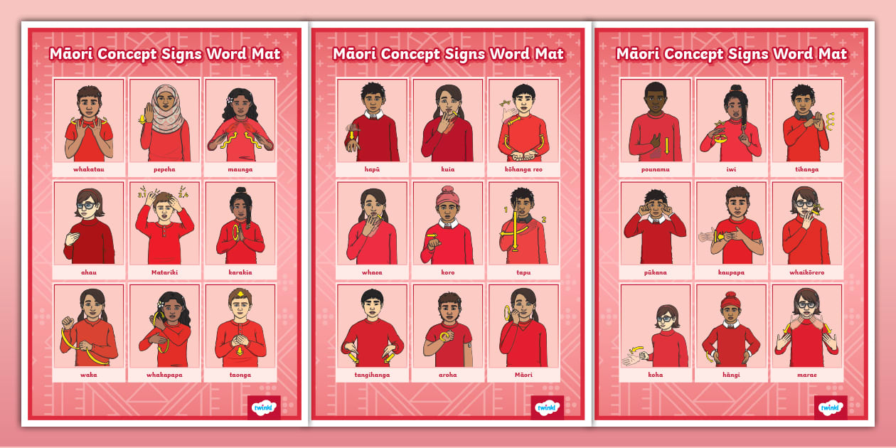 Māori Concept Signs Word Mats (teacher made) - Twinkl
