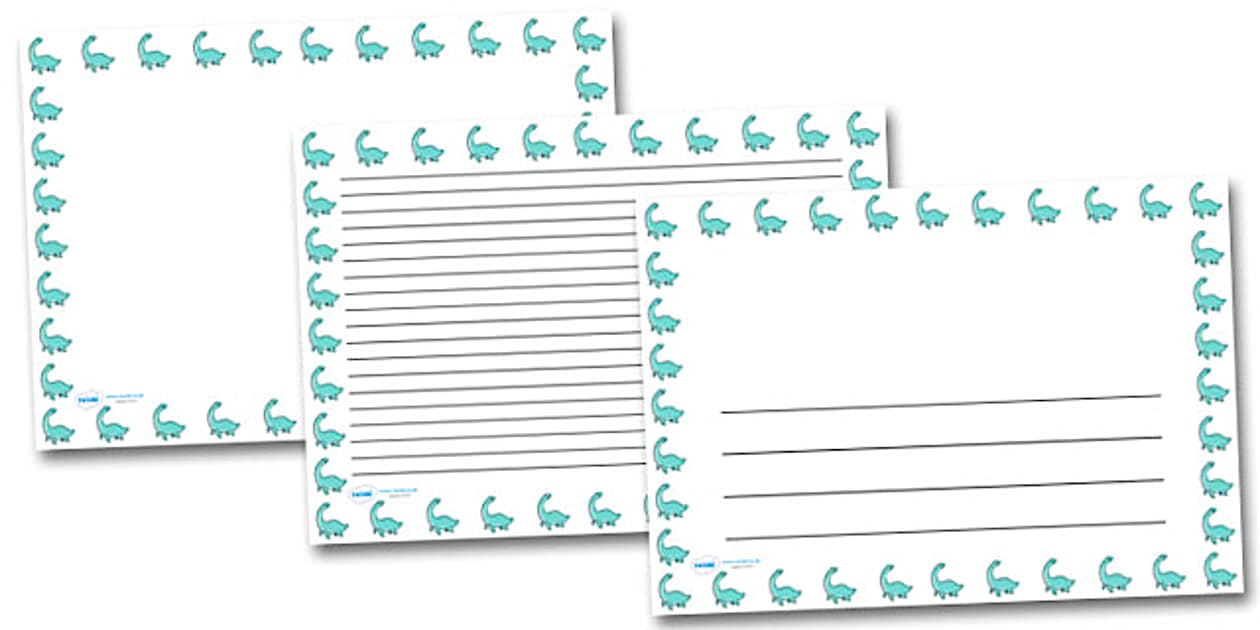 Cute Plesiosaur Landscape Page Borders - Landscape Page Borders