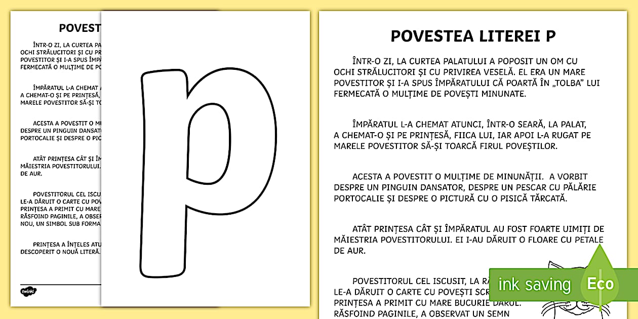 Povestea literei P | Povești ilustrate - Twinkl România