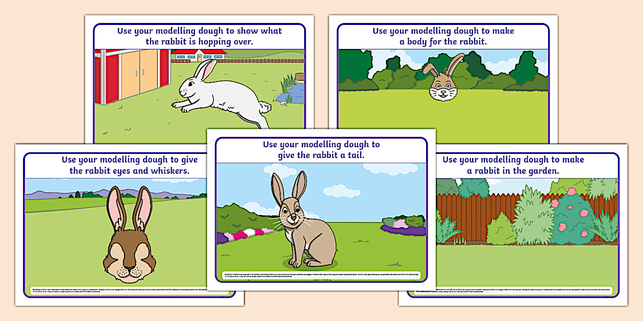 Rabbit Modelling Dough Mats (Teacher-Made) - Twinkl