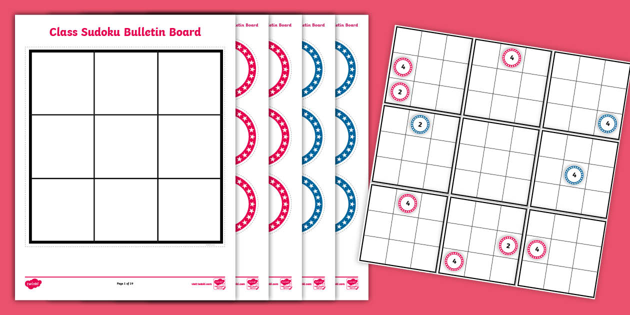 Sudoku Bulletin Board Class Activity for 6th-8th Grade