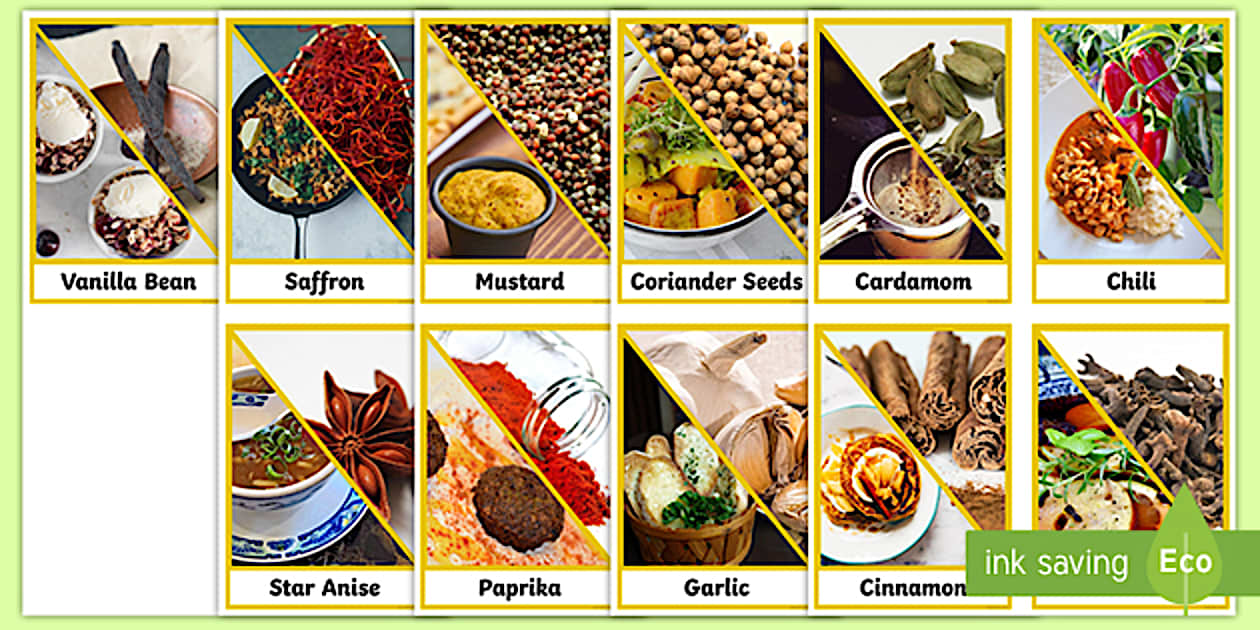 Spices and Seasonings Display Photos (teacher made) - Twinkl