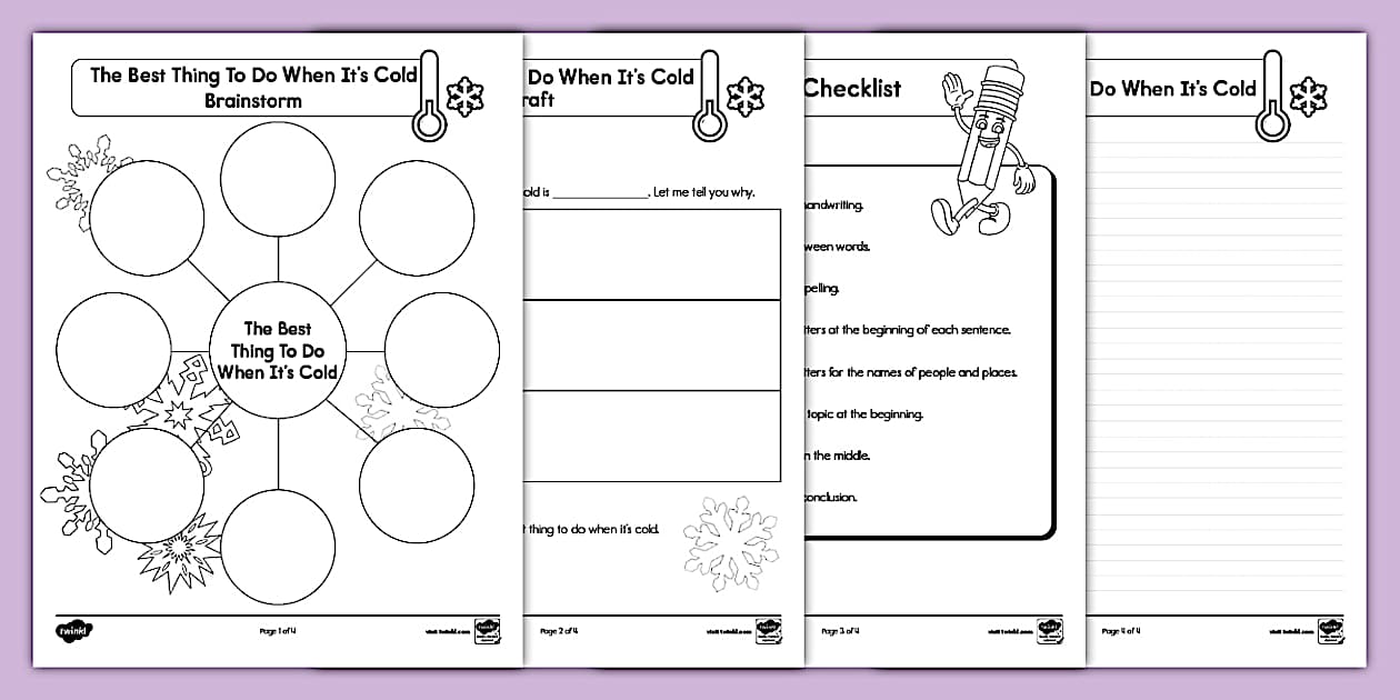 First Grade The Best Thing To Do When It's Cold Writing