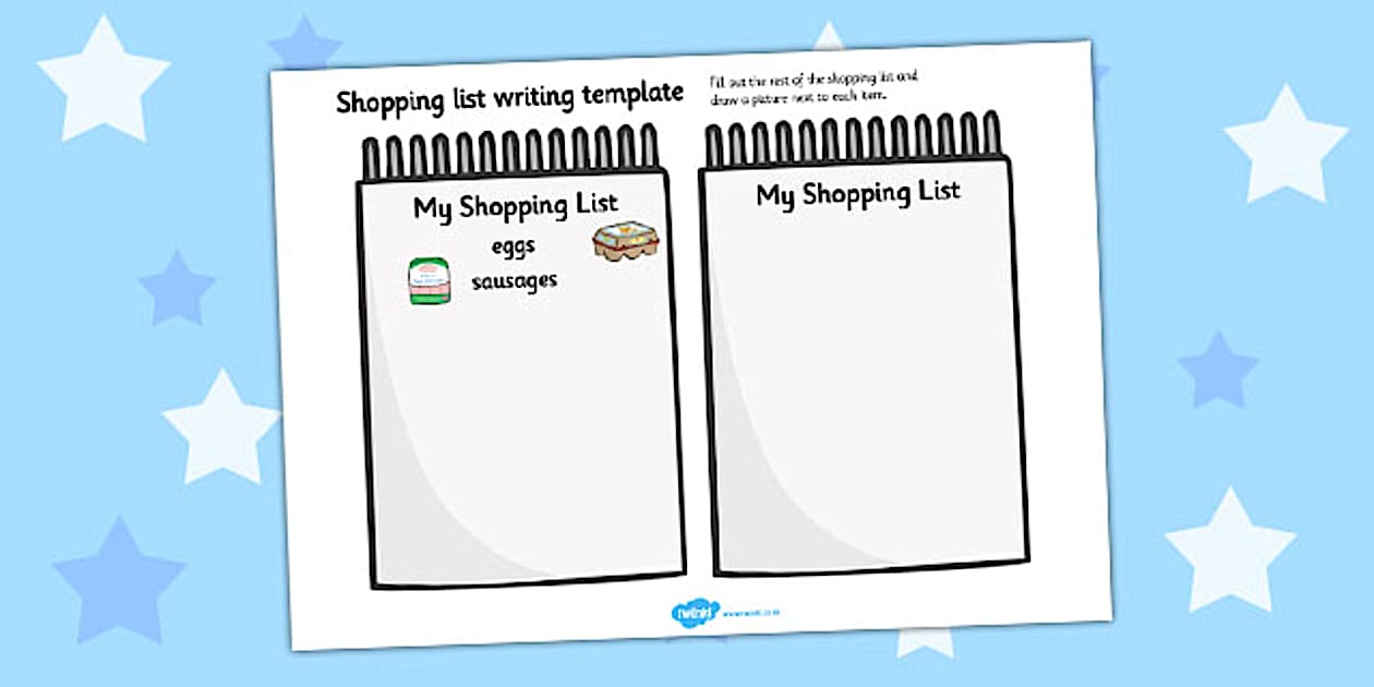 👉 Shopping List Template - Parents (teacher made)