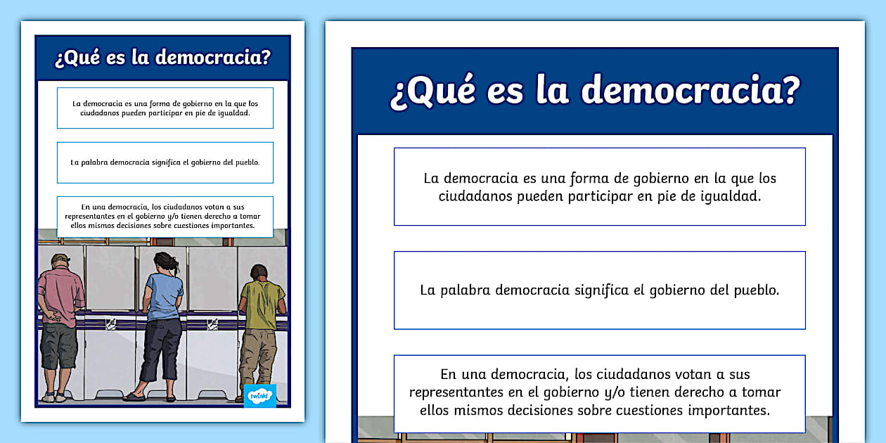 Póster: ¿Qué es la democracia? (Teacher-Made) - Twinkl