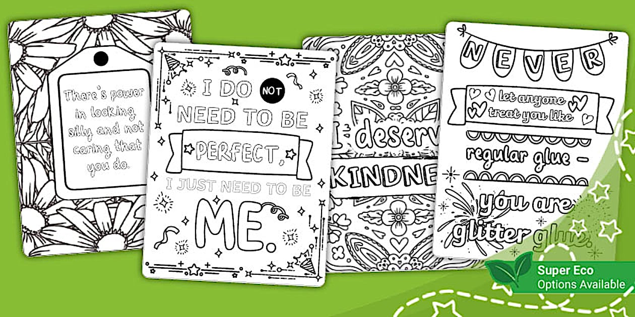 Daily Mindful Affirmations Colouring (teacher made) - Twinkl