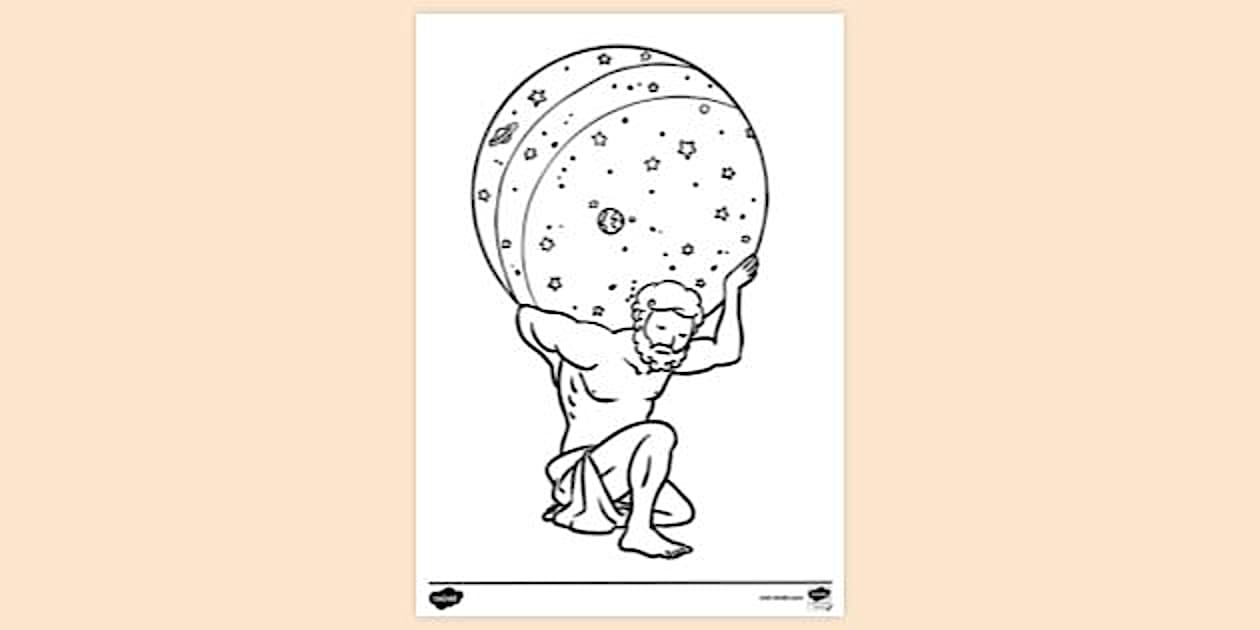 Atlas Holding the Heavens Colouring | Colouring Sheet