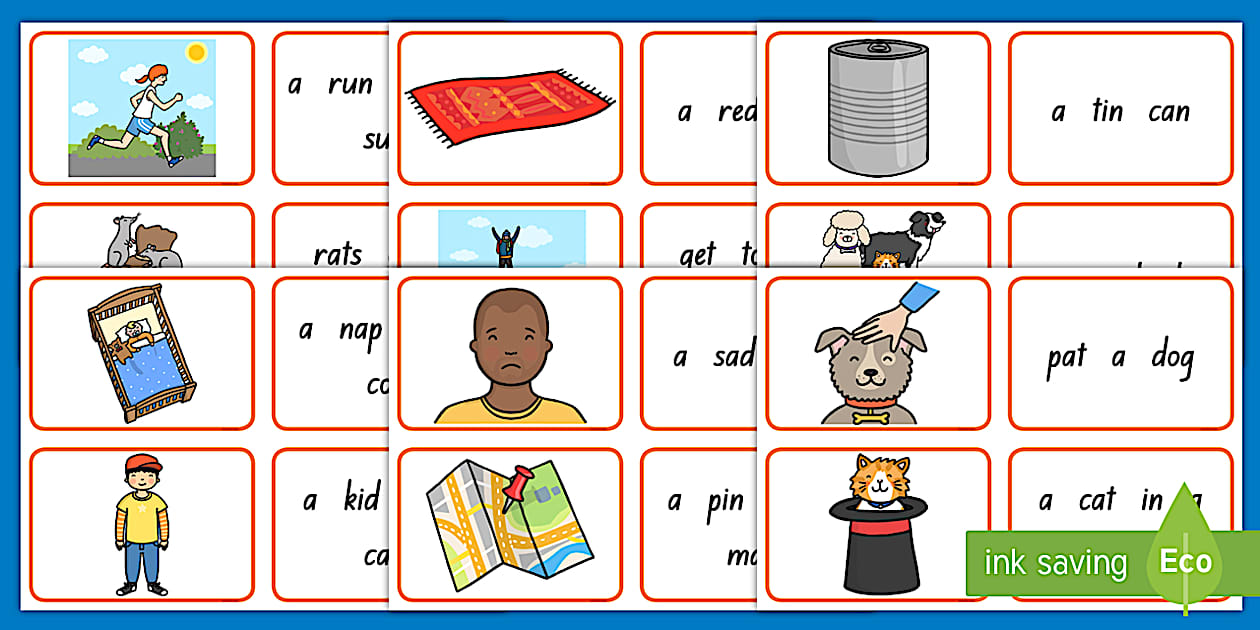 Editable Phase 2 Pictures and Captions Matching Cards New Zealand