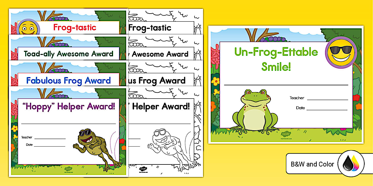 End of School Year Frog-Themed Class Superlative Awards