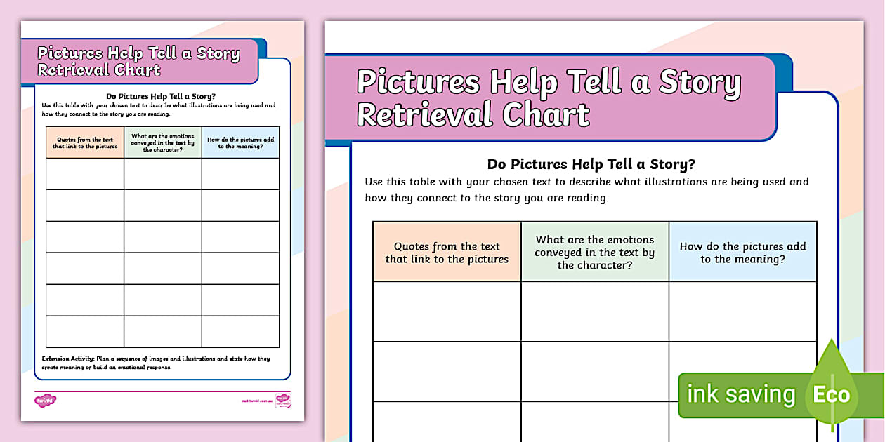 Pictures Help Tell a Story Retrieval Chart (teacher made)