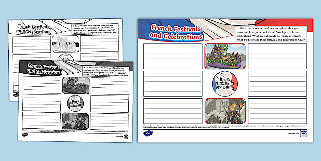 French Festivals and Celebrations Mind Map (teacher made)