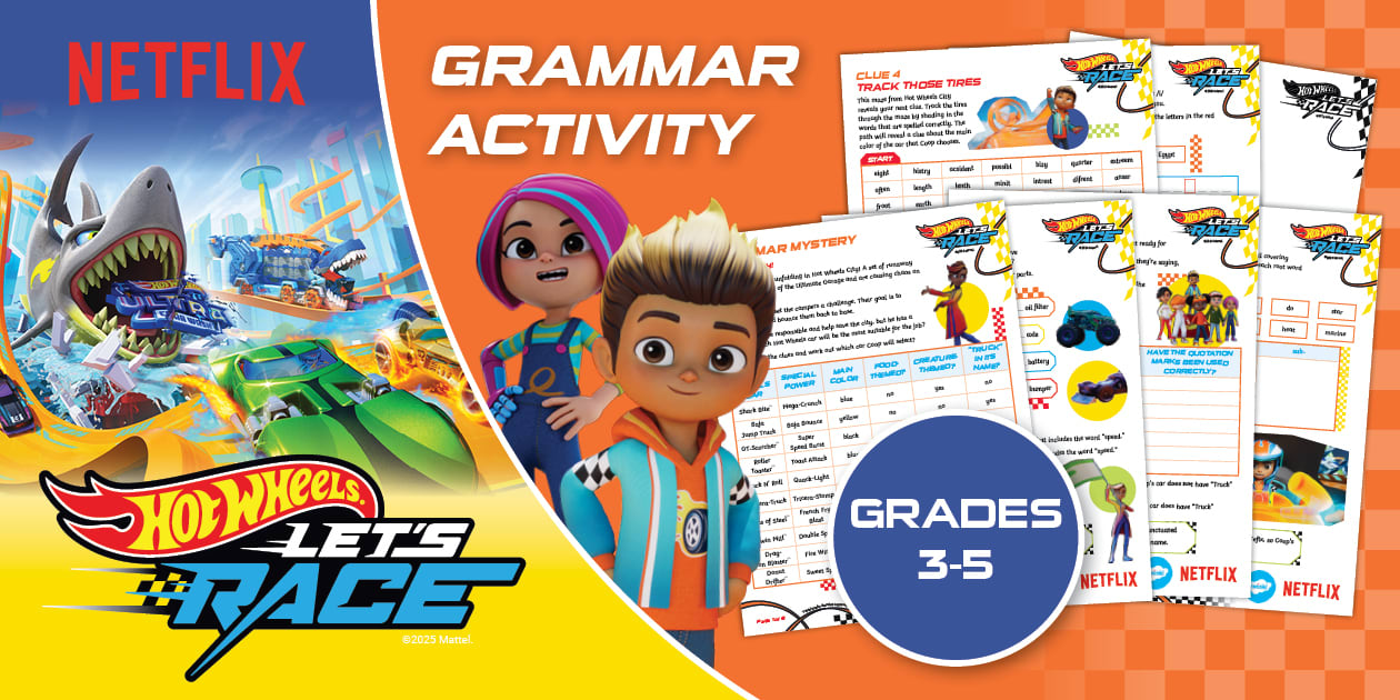 Hot Wheels: Grammar Mystery for 3rd-5th Grade