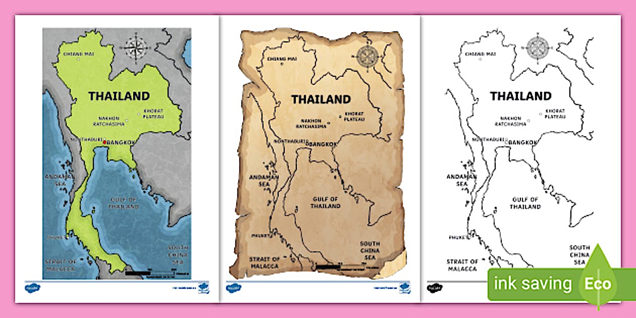 Thailand Map Pack | Twinkl Geography Display Posters