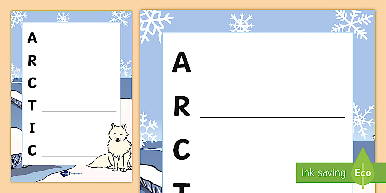 Editable Arctic Acrostic Poem Template - Twinkl