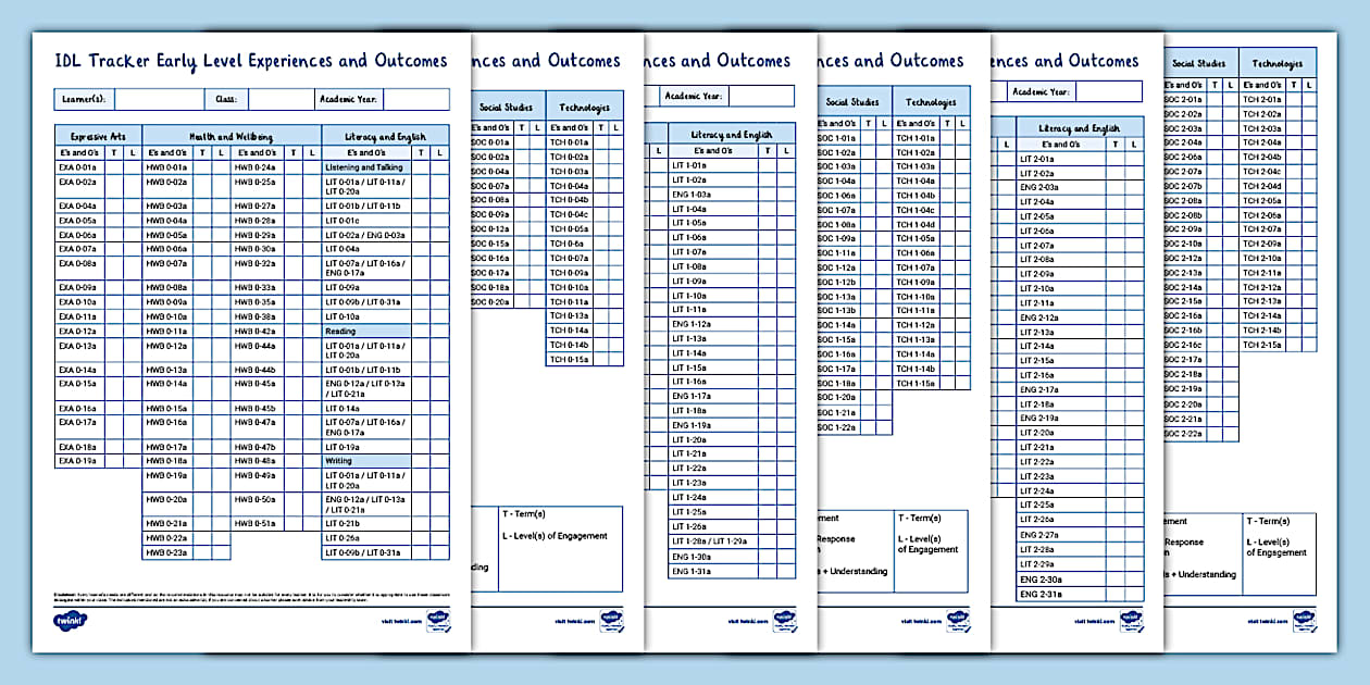 ASN IDL Tracker Template (teacher made) - Twinkl