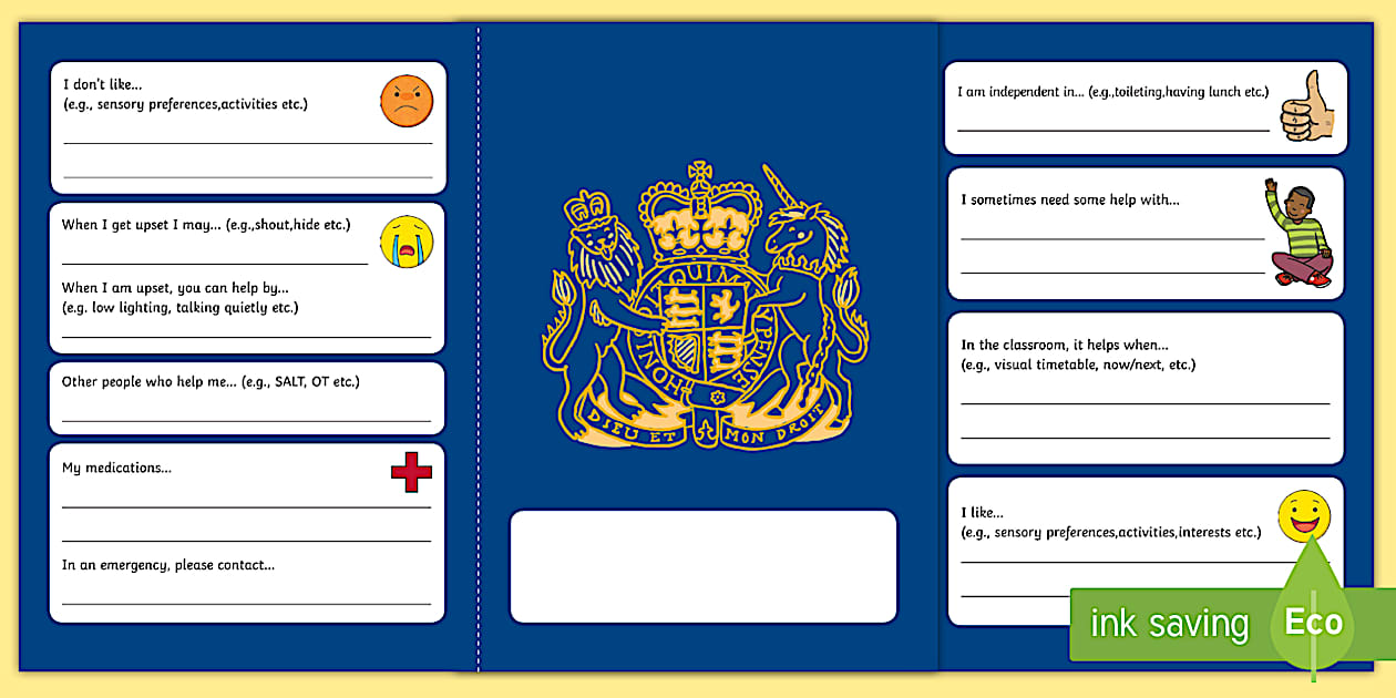 Editable SEN Passport Cards (teacher made) - Twinkl